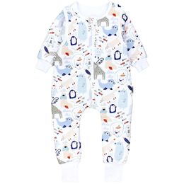 Babyschlafsack TUPTAM "Schlafsack mit F&uuml;&szlig;en Baby Schlafsack mit Beinen und &Auml;rmel ganzj&auml;hrig" Gr. 92, blau (wintertiere blau beige elch pinguin robbe), Schlafs&auml;cke, Baby, L: 98cm, Obermaterial: 100% Baumwolle CO., L:98cm