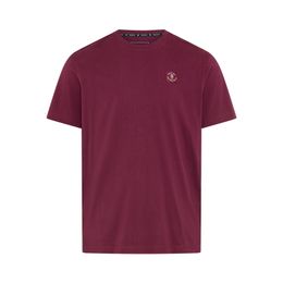Rundhalsshirt DELMAO, Herren, Gr. M (48/50), pflaume, Single Jersey, Obermaterial: 100% Baumwolle, unifarben, Basic, regular fit, Rundhals, Shirts Rundhalsshirt, Kurzarm, Regular Fit, basic, aus 100% Baumwolle, Topseller