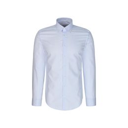 Businesshemd Seidensticker "Schwarze Rose", Herren, Gr. S (38), normale &Auml;rmell&auml;ngen, blau, 100% Baumwolle, kariert, tailored fit, 2-Knopf-Manschette, Hemden, Shaped 1/1 Button-Down-Kragen Karo