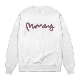 Money - "Node" Sweatshirt f&uuml;r Herren/Damen Unisex, Rundhalsausschnitt (Wei&szlig;)