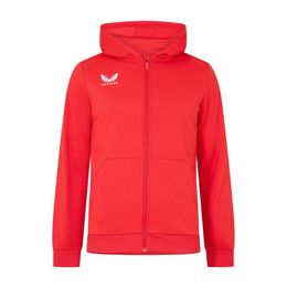 Castore - Hoodie mit durchgehendem Rei&szlig;verschluss f&uuml;r Herren, angerautes Fleece (Rot)
