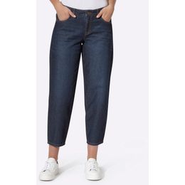 Bequeme Jeans Heine, Damen, Gr. 38, Normalgr&ouml;&szlig;en, dunkelblau, 100% Baumwolle, unifarben, lang, Jeans