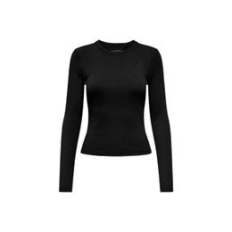 Longsleeve Only "Longsleeve NLVAL O-NECKT SWEAT 1er Pack", Damen, Gr. L, schwarz, Obermaterial: 95% Baumwolle CO. 5% Elasthan EL., Shirts