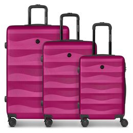 Kofferset SMARTBOX "Edition 03 4 Rollen Kofferset 3-teilig", Herren, pink, ABS, Koffer-Sets