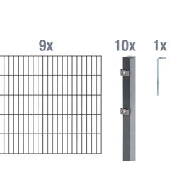 Doppelstabmattenzaun Alberts "Grundset", anthrazit, H:80cm, Stahl, Zaunelemente, H&ouml;he: 80-200 cm, Gesamtl&auml;nge: 4-30 m, zum Einbetonieren