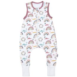 Babyschlafsack TUPTAM "Schlafsack mit F&uuml;&szlig;en Babyschlafsack mit Beinen Unwattiert" Gr. 68, blau (regenbogen herz wolken), Schlafs&auml;cke, Baby, L: 74cm, Obermaterial: 100% Baumwolle CO., L:74cm