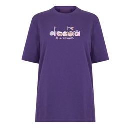 Diadora - T-Shirt f&uuml;r Damen, Rundhalsausschnitt (Violett)