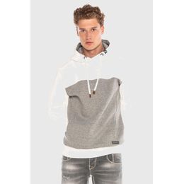 Cipo & Baxx Kapuzenpullover CIPO & BAXX "Sweatshirts", Herren, Gr. S, beige (ecru), 70% Baumwolle, 30% Polyester, unifarben, regular fit, Pullover Kapuzenpullover, im Kontrast-Look