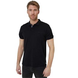 Threadbare. Threadbare - Poloshirt f&uuml;r Herren, Regul&auml;r, Gerollte kurze &Auml;rmel (Schwarz)