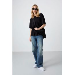 &Uuml;bergro&szlig;es Baumwoll-Modal Rundhals-T-Shirt