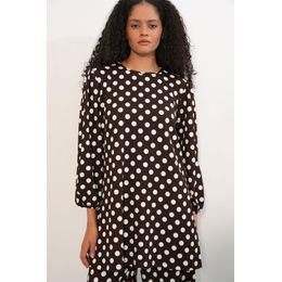 Texturierte Langarm-Tunika und weite Hose Set