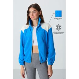 Oversized Farbblock-Half-Zip Sweatshirt