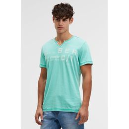Rundhalsshirt CAMP DAVID, Jungen, Gr. 4XL, island gr&uuml;n, Single Jersey, Material: Grundmaterial: 100% Polyester, Ausbrenner: 100% Baumwolle, bedruckt, regular fit normal, Rundhals, eingesetzt gerader Abschluss, Shirts Rundhalsshirt, mit Baumwolle