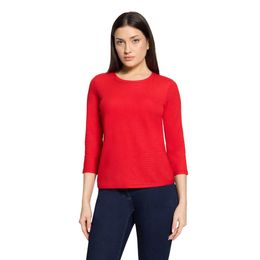 3/4-Arm-Shirt Betty Barclay "Damen mit Rundhalsausschnitt", Damen, Gr. 36, high risk rot, Obermaterial: 98% Polyester, 2% Elasthan, tailliert normal, Rundhals, Shirts 3/4-Arm-Shirt