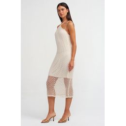 Strukturierte Halter-Midi-Kleid mit Ausschnitten