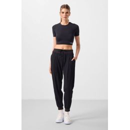 H&uuml;ftlange d&uuml;nne Jersey-Jogginghosen mit Tasche
