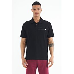 Herren Baumwoll-Polo-T-Shirt mit Textdruck