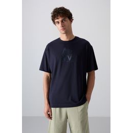 &Uuml;bergro&szlig;es Logo-Print Kurzarm-T-Shirt