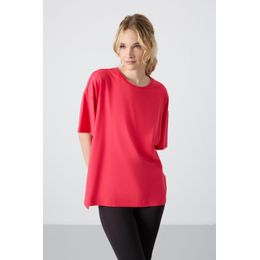 &Uuml;bergro&szlig;es Baumwoll-Modal Rundhals-T-Shirt