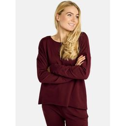 Funktionstop LIBERT&Eacute; ESSENTIEL "Libert&eacute; Essentiel T-shirt ALMA-LS", Damen, Gr. M/L, bordeaux, Obermaterial: 90% Polyester, 10% Elasthan, Tops