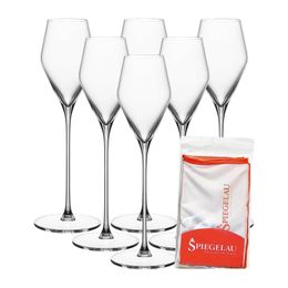 Aperitifglas Spiegelau "Digestifgl&auml;ser + Poliertuch Definition 130 ml 6er Set transparent", bunt (transparent), Glas, Trinkgef&auml;&szlig;e