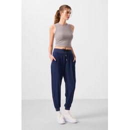 H&uuml;ftlange d&uuml;nne Jersey-Jogginghosen mit Tasche
