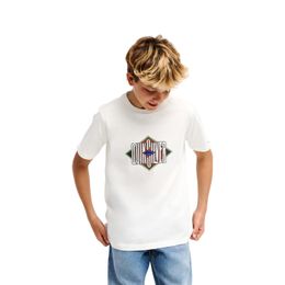 T-Shirt Quiksilver "Losange", Jungen, Gr. 10, wei&szlig;, Obermaterial: 70% Baumwolle, 30% Baumwolle., Shirts T-Shirt