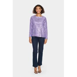 Saint Tropez Langarm-Bluse Gerade Passform Violet Tulip purple