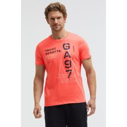Rundhalsshirt GAASTRA, Jungen, Gr. L, coral bay, Single Jersey, Material: 100% Baumwolle, bedruckt, regular fit normal, Rundhals, eingesetzt gerader Abschluss, Shirts Rundhalsshirt, aus Baumwolle