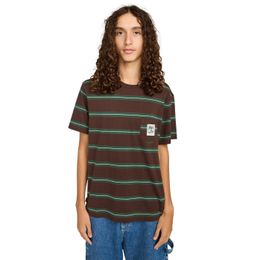 Rundhalsshirt Element "Bigfoot Pocket Label", Jungen, Gr. M, braun (bigfoot java stripe), Obermaterial: 100% Baumwolle., Shirts Rundhalsshirt