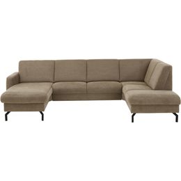 Wohnlandschaft DIE PLANBAR, asina mandel, B:307cm H:88cm T:190cm, 94% Polyester, 6% Nylon, Sofas, Wohnlandschaft, Wahlweise mit Kopfst&uuml;tzen, Stauraum und motorischer Vorziehbank