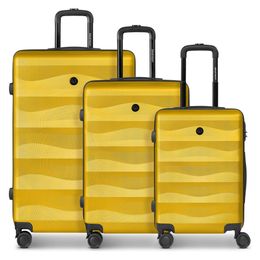 Kofferset SMARTBOX "Edition 03 4 Rollen Kofferset 3-teilig", Herren, gelb, ABS, Koffer-Sets