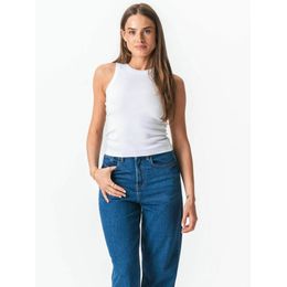 Funktionstop TEESHOPPEN "TEESHOPPEN Top Ribbed", Damen, Gr. Lx34, wei&szlig;, Obermaterial: 100% Baumwolle, Tops