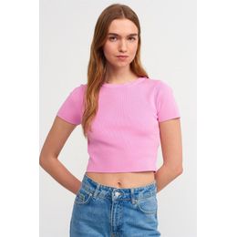 Damen Ripp-Crop-Top T-Shirt