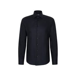 Businesshemd Seidensticker "Schwarze Rose", Herren, Gr. S (38), normale &Auml;rmell&auml;ngen, schwarz, 100% Baumwolle, unifarben, tailored fit, 2-Knopf-Manschette, Hemden, Shaped 1/1 Kentkragen Uni