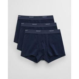 Trunk Gant "CORE TRUNK 3-PACK", Herren, Gr. S, 3 Stk., blau (marine), Jersey, Obermaterial: 95% Baumwolle, 5% Elasthan, eng, Unterhosen