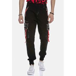 Cipo & Baxx Trainingshose CIPO & BAXX "Cipo & Baxx Homewear", Herren, Gr. XXL, N-Gr, schwarz, Obermaterial: 98% Baumwolle CO. 2% Elasthan EL., regular fit, Hosen Trainingshose, mit elastischem Bund, CR132