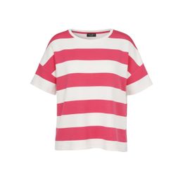 T-Shirt Via Appia Due "Sweatshirt", Damen, Gr. 52, flamingo, ecru, Obermaterial: 48% Viskose CV. 47% Polyester PES. 5% Elasthan EL., relaxed fit, Rundhals, Shirts T-Shirt, Gro&szlig;e Gr&ouml;&szlig;en