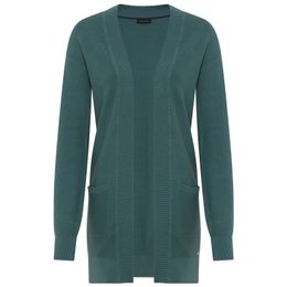 Strickjacke Laura Scott, Damen, Gr. 32/34, salbei, Feinstrick, Obermaterial: 100% Baumwolle, unifarben, Basic, figurumspielend Po-bedeckend, ohne Ausschnitt, Strickjacken Strickjacke, leichte &Uuml;bergangsjacke mit Taschen, aus Baumwolle