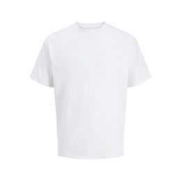 Rundhalsshirt JACK & JONES "JJEORGANIC RELAXED TEE SS O-NECK NOOS", Jungen, Gr. L, hellwei&szlig;, Jersey, Obermaterial: 100% Baumwolle, unifarben, relaxed fit normal, Rundhals, Shirts Rundhalsshirt, Baumwolle, relaxed fit