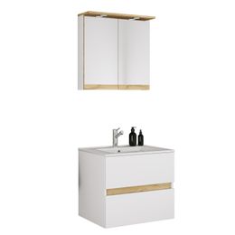 Waschtisch Vcm "3 tlg. Badm&ouml;bel-Set mit Waschbecken Cosila-I 61 cm", wei&szlig;, B:61cm T:47cm, Waschtische, Waschtisch