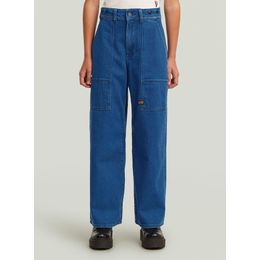 G-Star Raw 5-Pocket-Jeans G-STAR "Girls Barrel Utility High Loose Jeans", M&auml;dchen, Gr. 10, 60s blau, Obermaterial: 99% Baumwolle, 1% Elasthan, Jeans 5-Pocket-Jeans