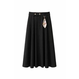Hochtaillierter A-Linien Midi-Rock mit Accessoires
