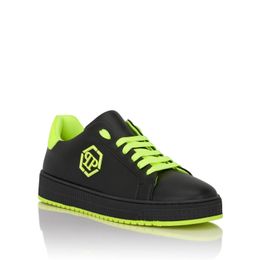 Sneaker Philipp Plein "Sneakers Neon Rock Low-Top", Herren, Gr. 41, Normalschaft, 0209, schwarz, gelb, Schuhe Sneaker