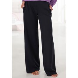 Loungehose French Connection, Damen, Gr. 32/34, N-Gr, schwarz, Obermaterial: 55% Viskose (LENZING&trade; ECOVERO&trade;), 40% Polyester, 5% Elasthan. Taschenfutter: 100% Polyester, unifarben, Basic, bequem lang, Hosen Loungehose, mit weitem Bein, Loungewear