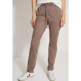 Stoffhose Cecil, Damen, Gr. L, L&auml;nge 32, earthy taupe, Stoff, 61% Viskose, 32% Polyamid, 7% Elasthan, unifarben, comfort fit lang, Hosen Stoffhose, Middle Waist