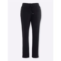 Jerseyhose Classic Basics, Damen, Gr. 24, Kurzgr&ouml;&szlig;en, schwarz, 100% Baumwolle, unifarben, lang, Hosen Jerseyhose