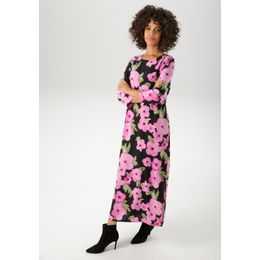Maxikleid Aniston CASUAL, Damen, Gr. 38, N-Gr, rosa (schwarz, pink, fuchsia, salbei, hellgr&uuml;n), Web, Obermaterial: 100% Viskose, bedruckt, gebl&uuml;mt, l&auml;ssig geschnitten kn&ouml;chelfrei, Rundhals, Kleider Maxikleid, mit farbenfrohen Blumendruck - jedes Teil ein Unikat