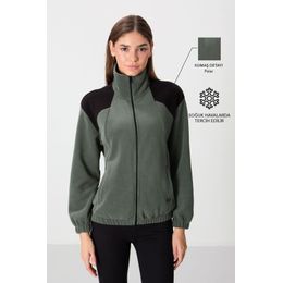 &Uuml;bergro&szlig;er Farbblock-Halbzip-Sweatshirt