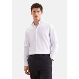 Businesshemd Seidensticker "Schwarze Rose", Herren, Gr. M (39), normale &Auml;rmell&auml;ngen, wei&szlig; (blau), 100% Baumwolle, gestreift, regular fit, 2-Knopf-Manschette, Hemden, Regular 1/1 Kentkragen Gestreift